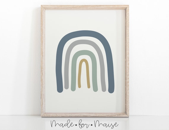 Boys Pastel Rainbow Wall Art Print Kids Fun Decor Home | Etsy