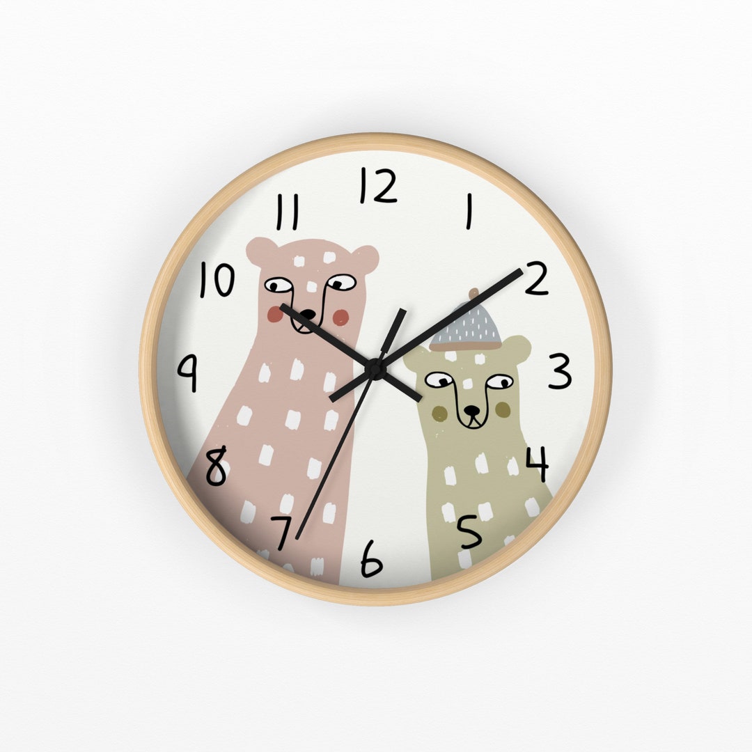 Boys Tiger Clock, Boys Wall Clock, Girls Safari Animal Clock, Girls ...