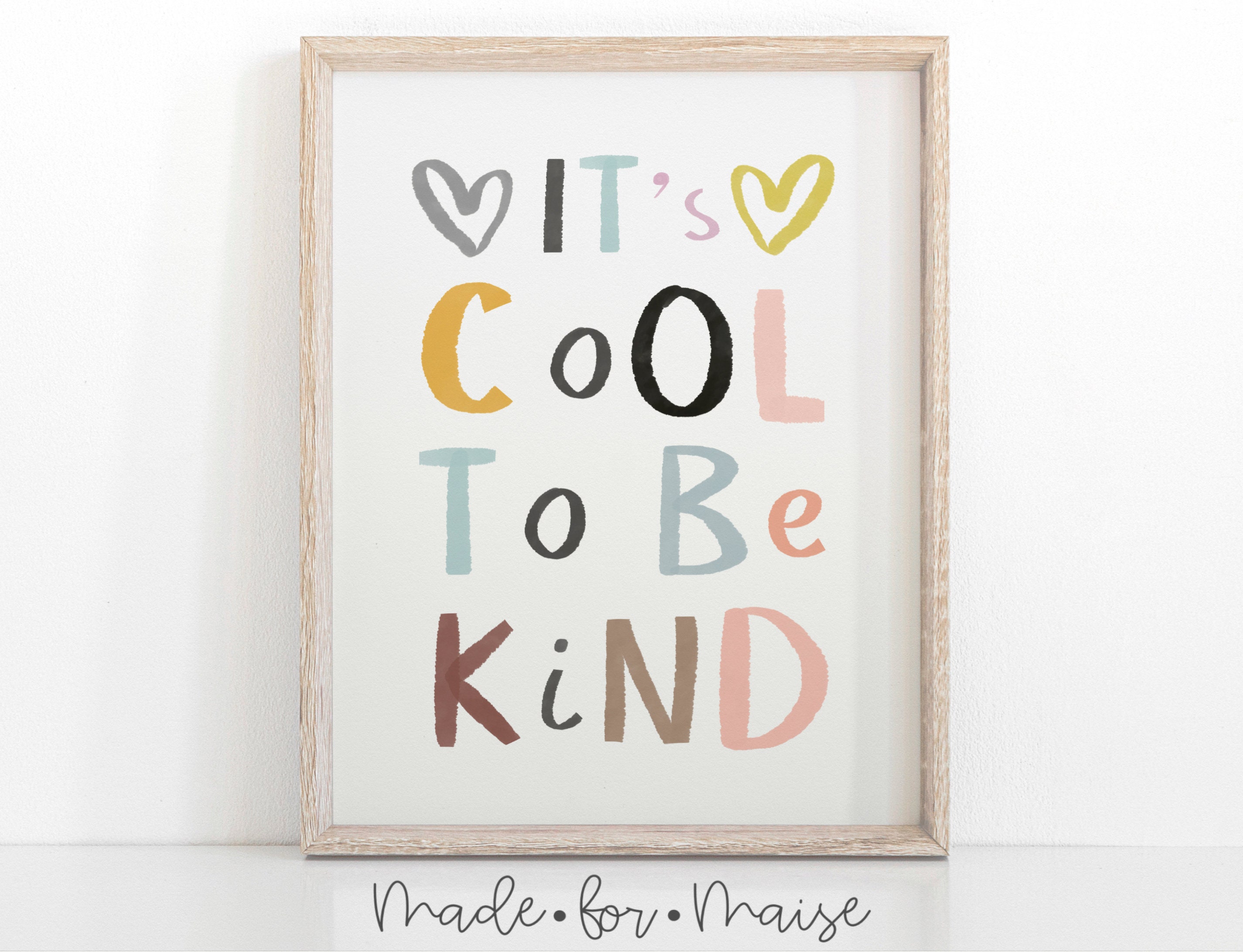 Its Cool to Be Kind Pastel Kids Print Modern Print Kids | Etsy