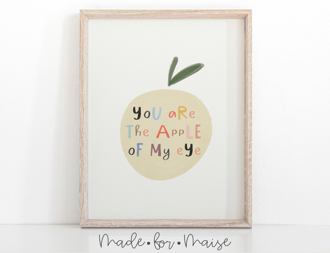 Apple Print, Apple of My Eye, Nursery Wall Art, Watercolour, Watercolor ...