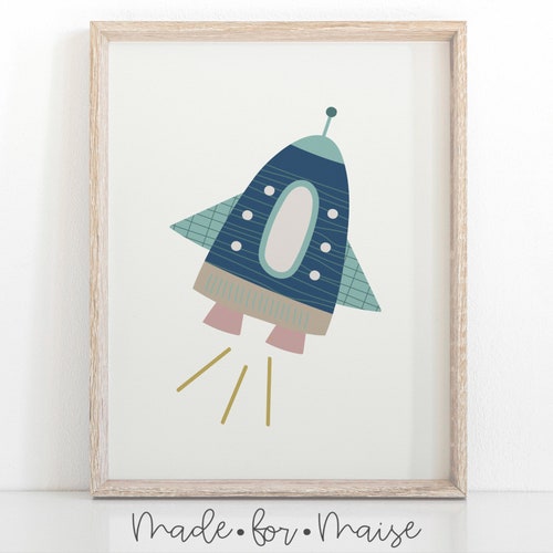 Rocket Space Theme Rocket Print Rocket Nursery Wall Art - Etsy