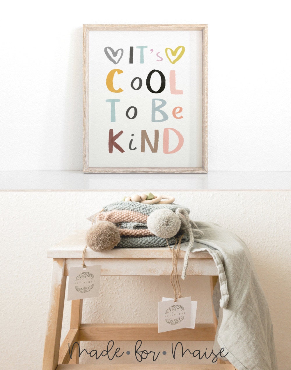 Its Cool To Be Kind Pastel Kids Print Modern Print Kids | Etsy