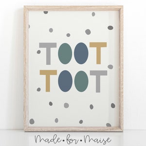 Toot Toot Car Print for Toddler Room Decor, Print, Construction ...