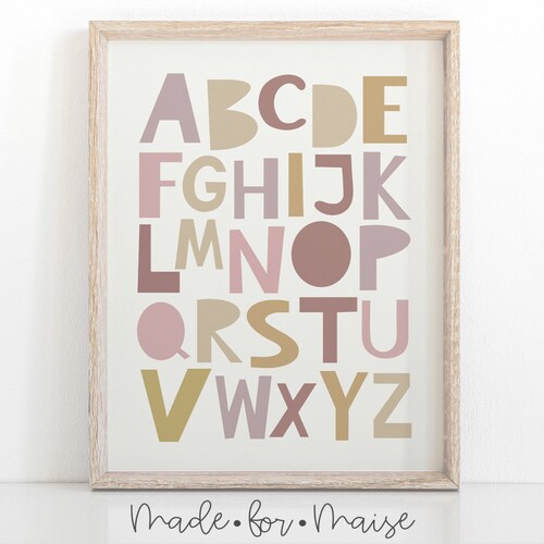 Pastel Nursery Wall Art ABC and Numbers Alphabet Print - Etsy