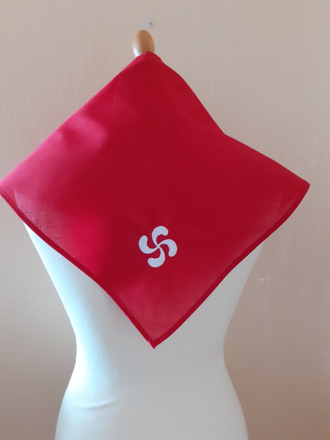 Basque Cross Bandana-féria-embroidered Basque Cross Scarf-embroidered ...