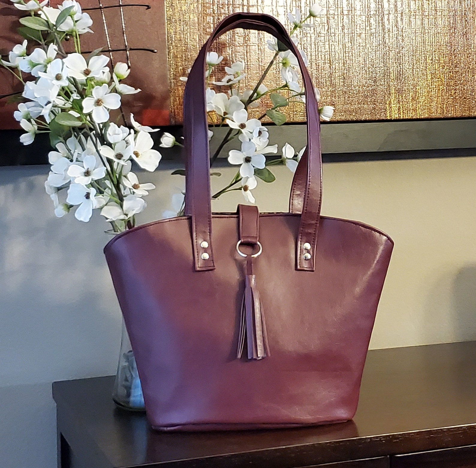 Bernice Satchel in Faux Fabulous Leather Tote Handbag Purse Digital PDF ...