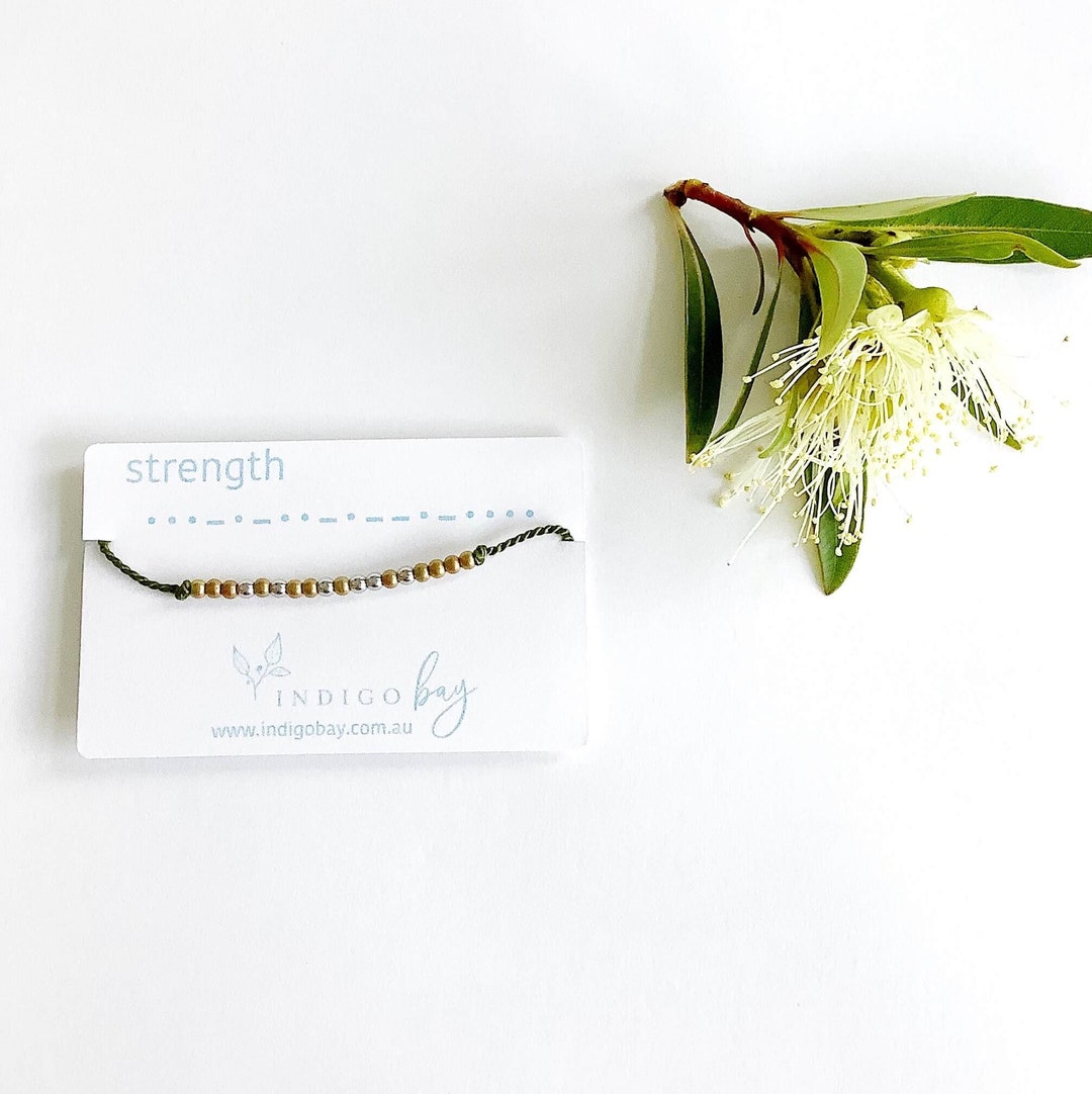 Strength Morse Code Reminder Bracelet, Minimalist Friendship Bracelet ...