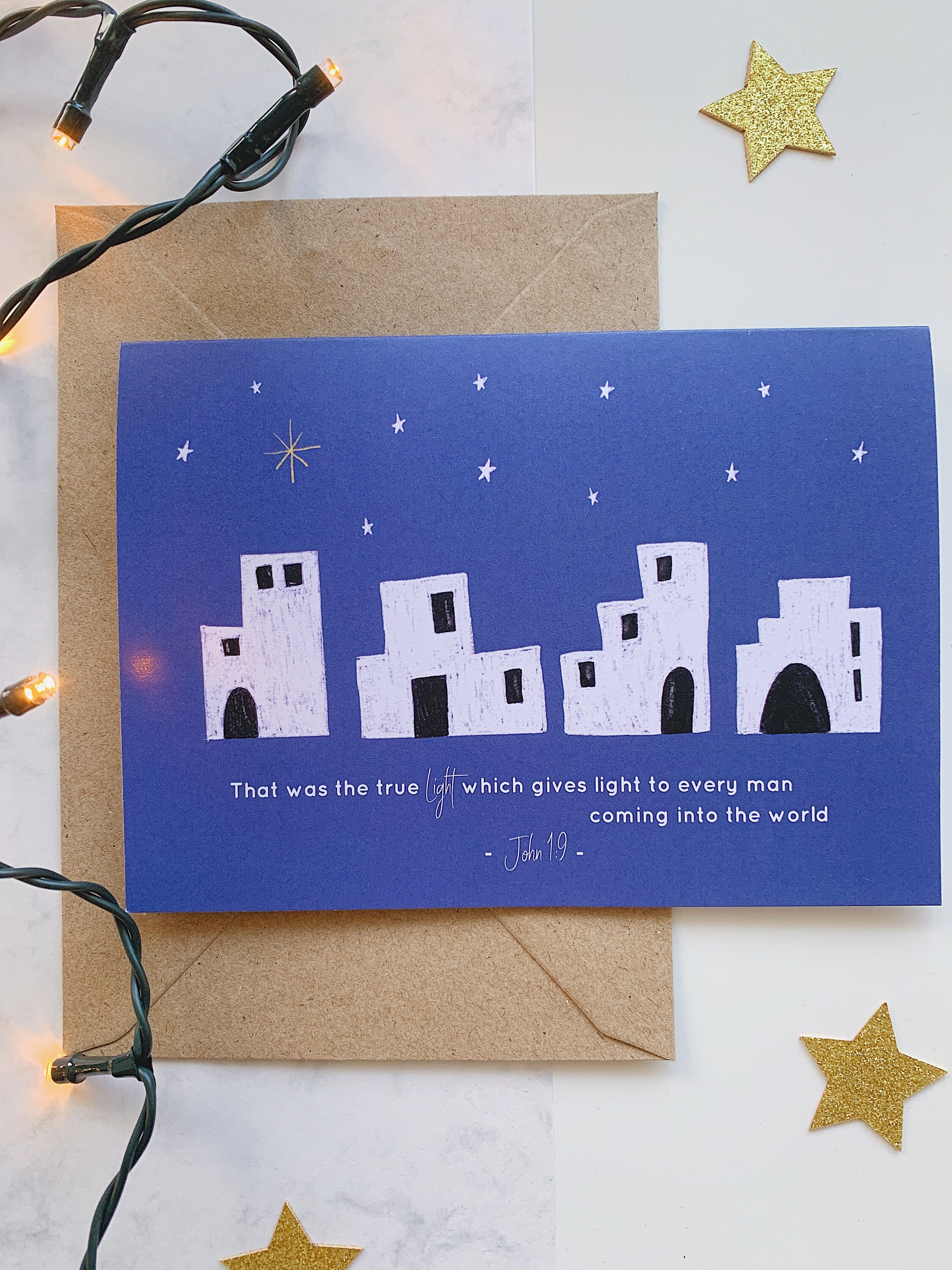 Christian Christmas Card, Christmas Card, Bethlehem Hand Drawn ...