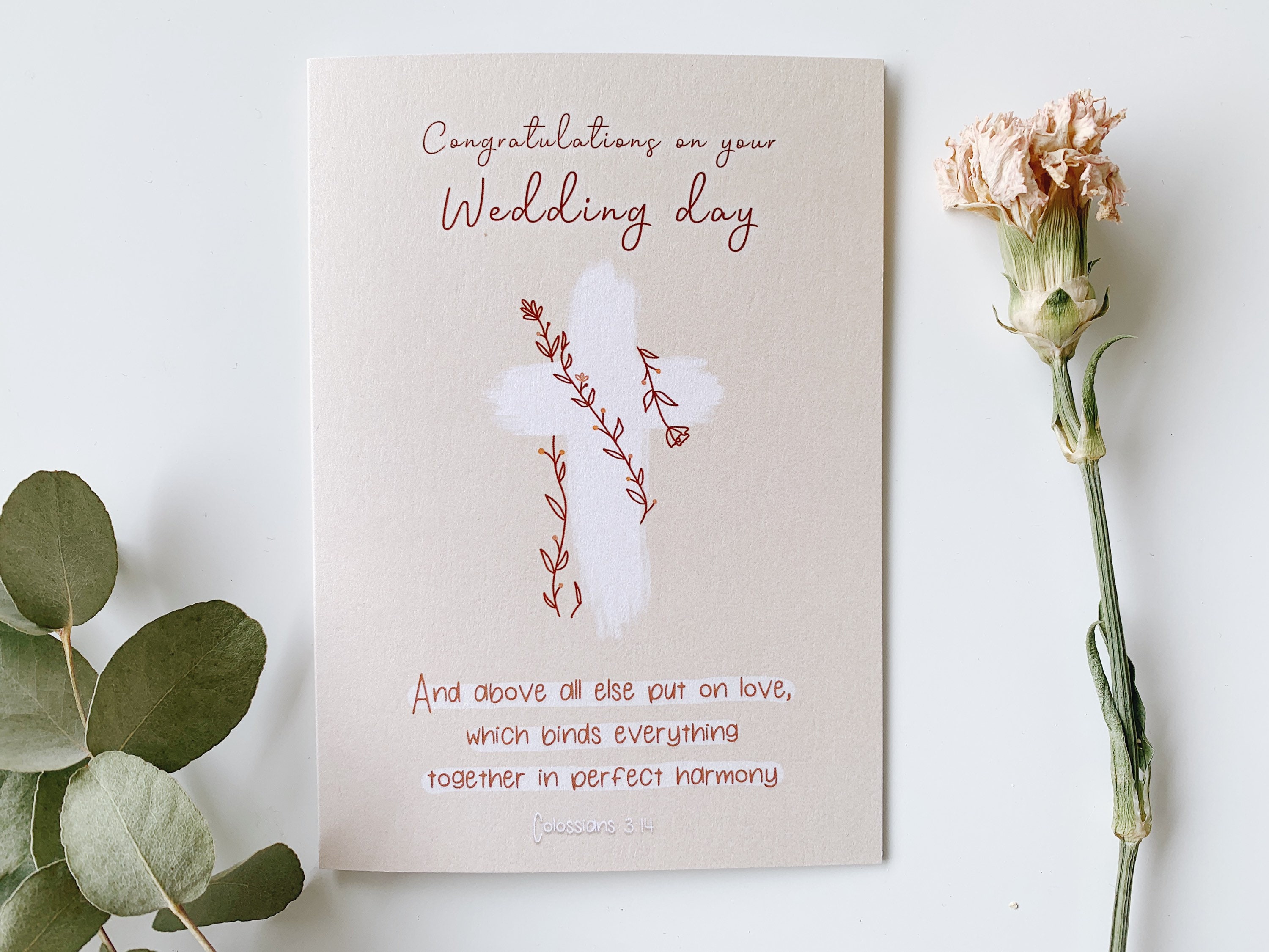 Congratulations on your wedding day card Christian card | Etsy