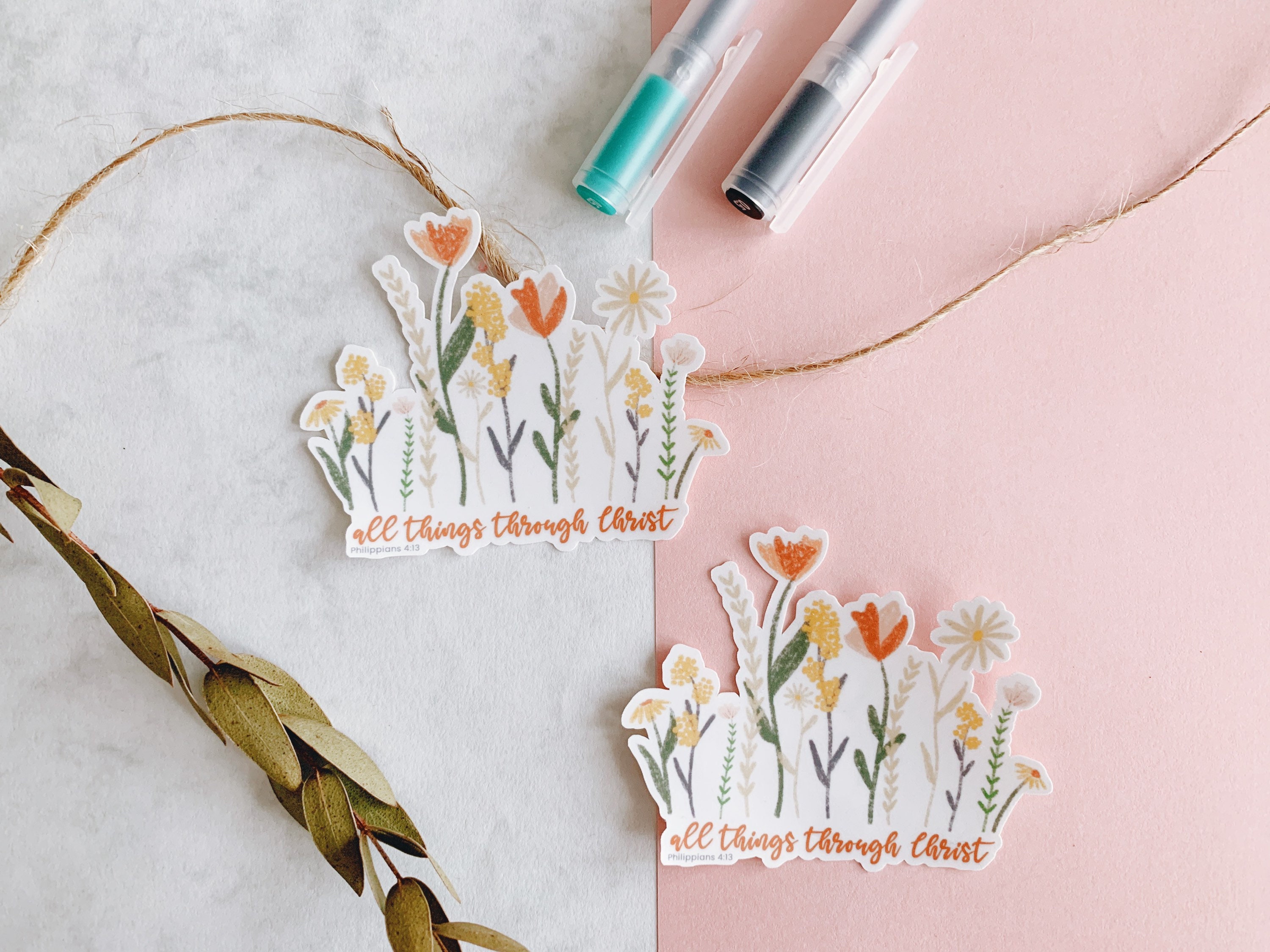 Faith Scripture Flower Stickerset | Bible Verse Sticker | Flower Plant ...
