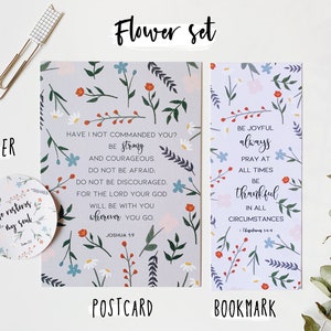 Bible Verse Flower Art Bookmarks | Scripture Faith Floral Art ...