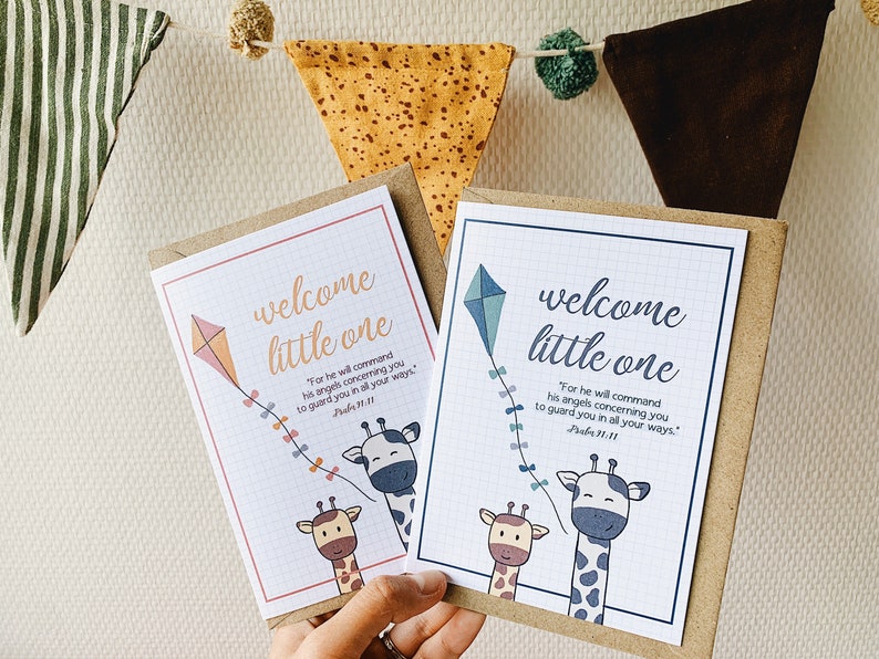 Scripture Christian Welcome Little One Giraffe Psalm 91:11 - Etsy
