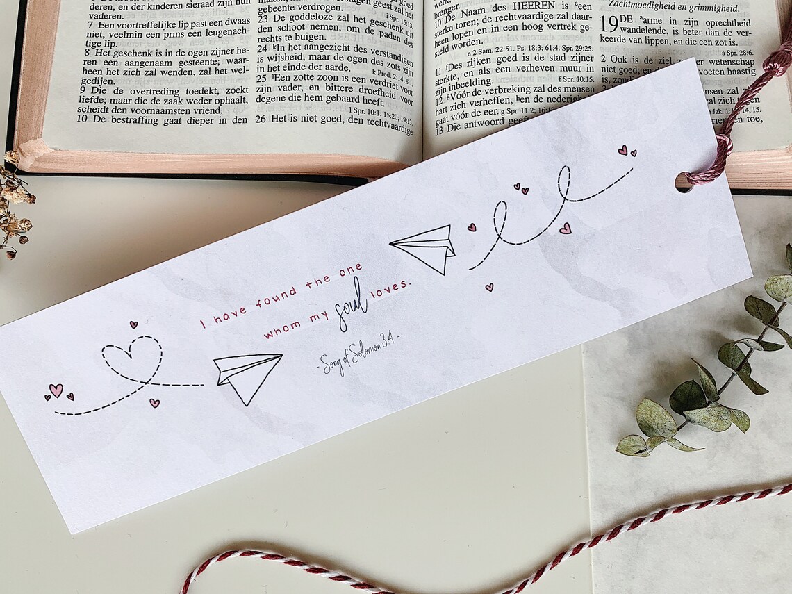 Christian Bookmark Valentine Anniversary Scripture Bookmark | Etsy
