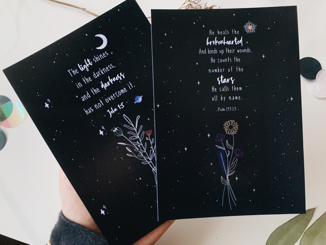 Postcard Set | Religious Faith Card, Scripture Card, Hand Drawn Art ...