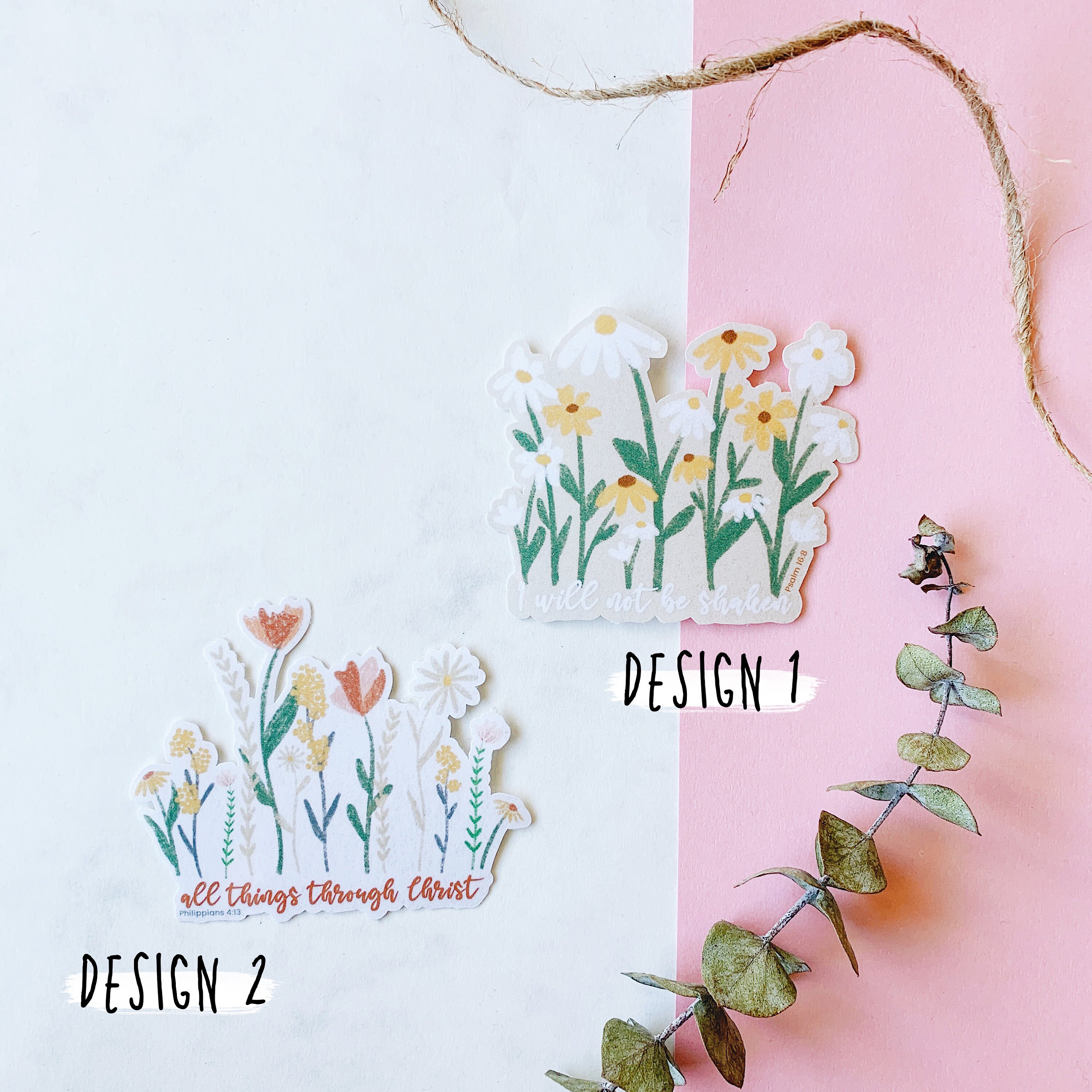 Faith Scripture Flower Stickerset | Bible Verse Sticker | Flower Plant ...