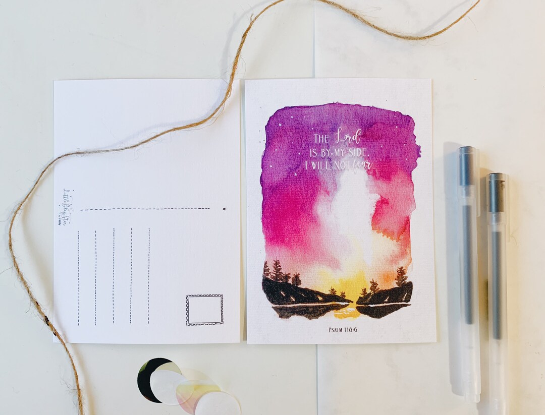 Galaxy Watercolor With Bible Verse, Religious Faith Christian Card ...