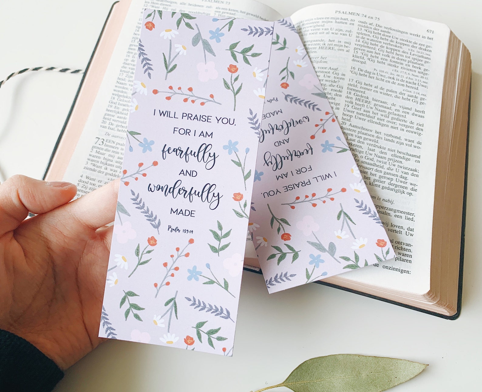 Bible Verse Flower Art Bookmarks Scripture Faith Floral Art | Etsy