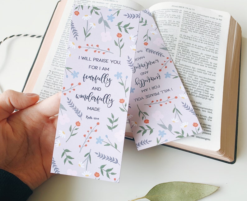 Bible Verse Flower Art Bookmarks | Scripture Faith Floral Art ...