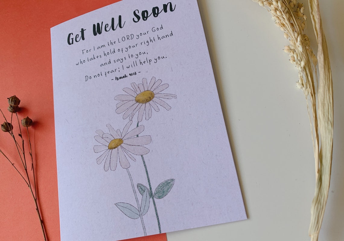 Get Well Soon Card Religious Card Bible Verse Faith Card | Etsy