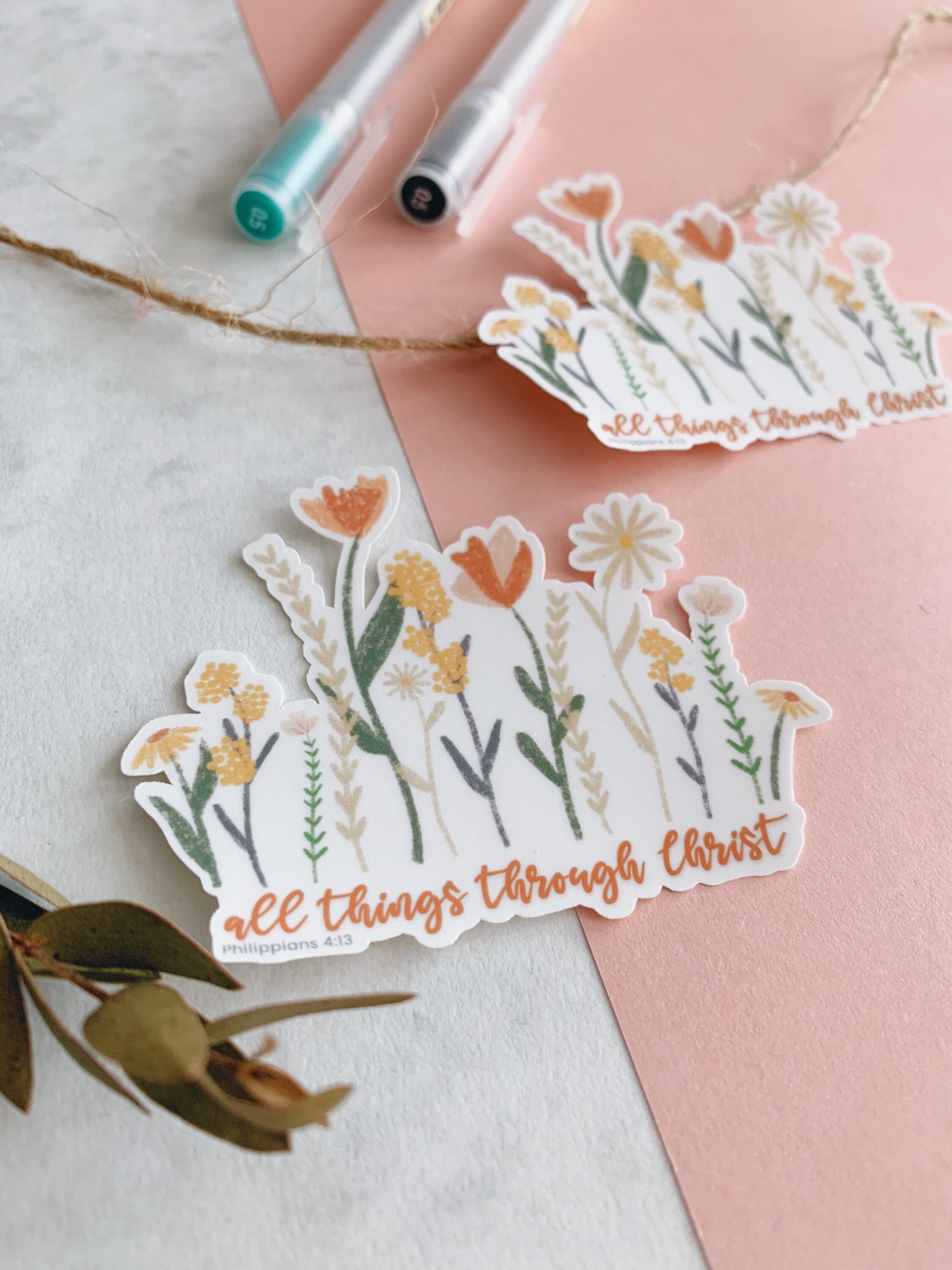 Faith Scripture Flower Stickerset | Bible Verse Sticker | Flower Plant ...