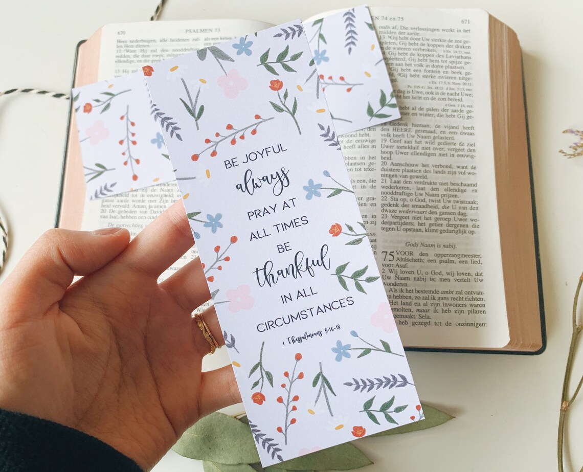 Bible verse Flower art bookmarks Scripture faith floral art | Etsy