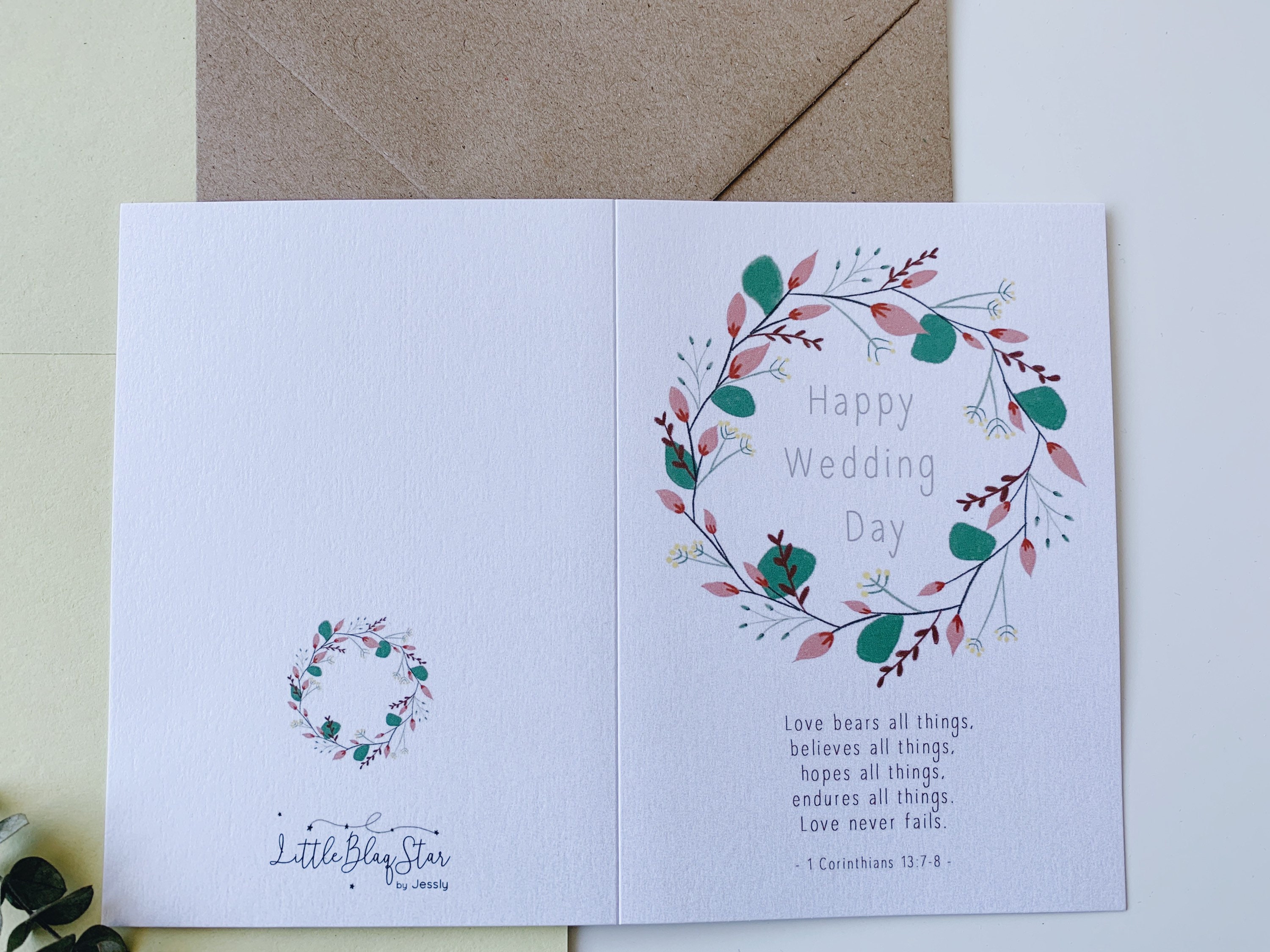 B Grade | Wedding Card, Happy Wedding Day, Flower Frame Wreath Card ...