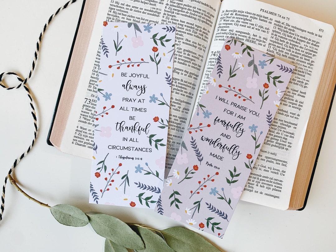 Bible Verse Flower Art Bookmarks | Scripture Faith Floral Art ...