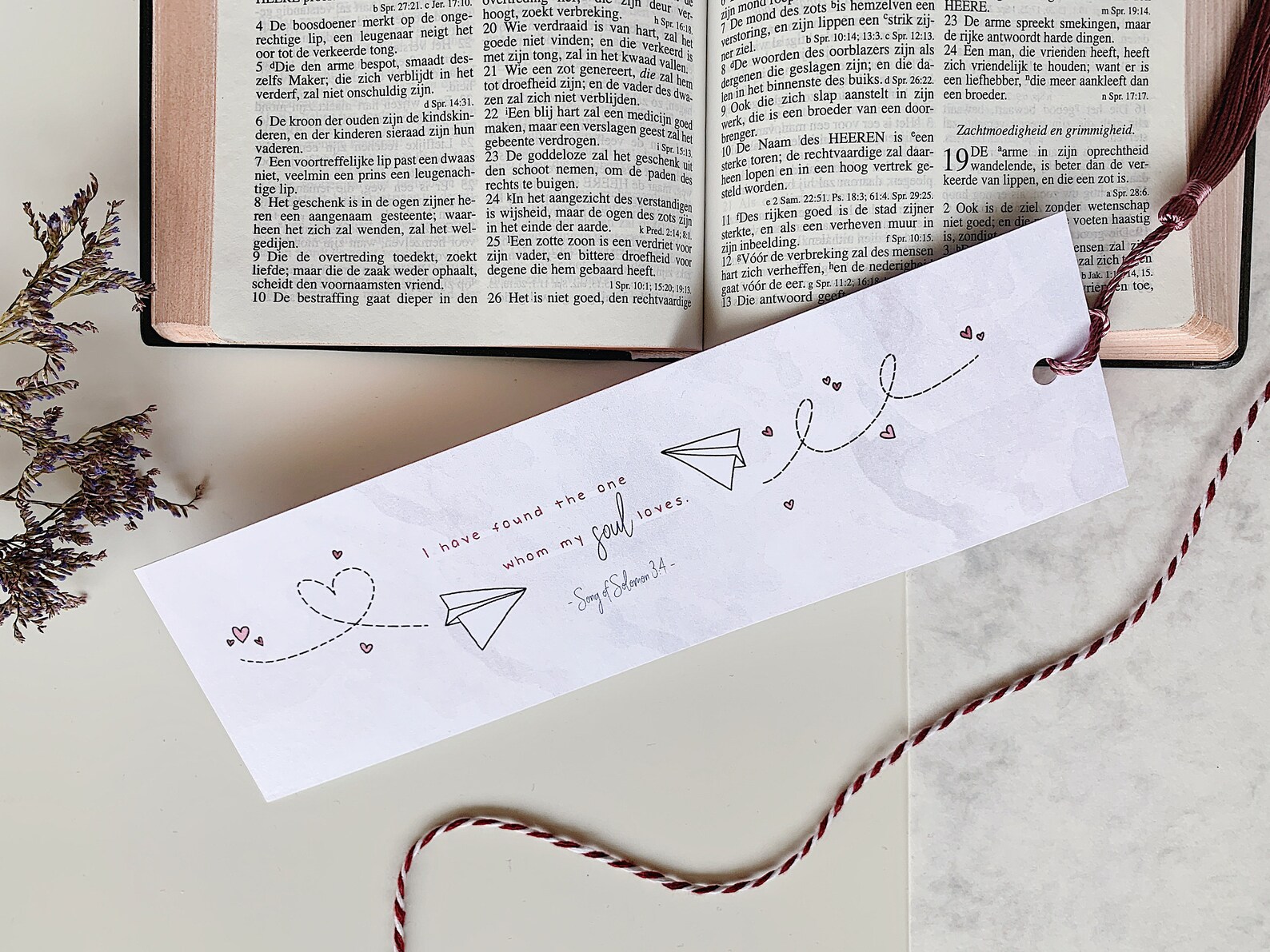 Christian Bookmark Valentine Anniversary Scripture Bookmark | Etsy
