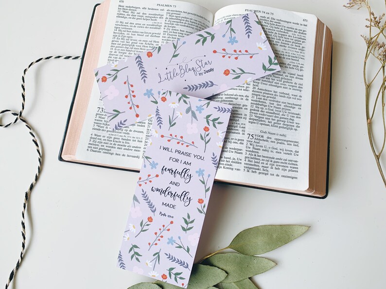 Bible Verse Flower Art Bookmarks | Scripture Faith Floral Art ...
