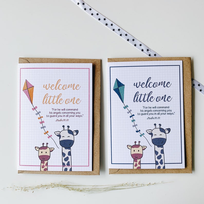 Scripture Christian Welcome Little One Giraffe Psalm 91:11 - Etsy