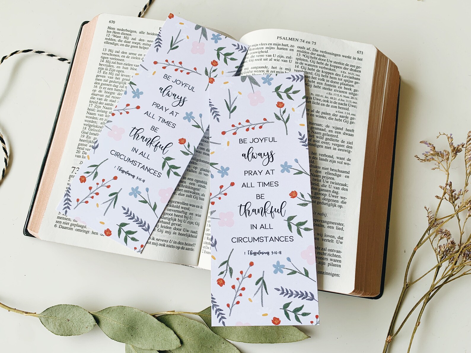Bible Verse Flower Art Bookmarks Scripture Faith Floral Art | Etsy