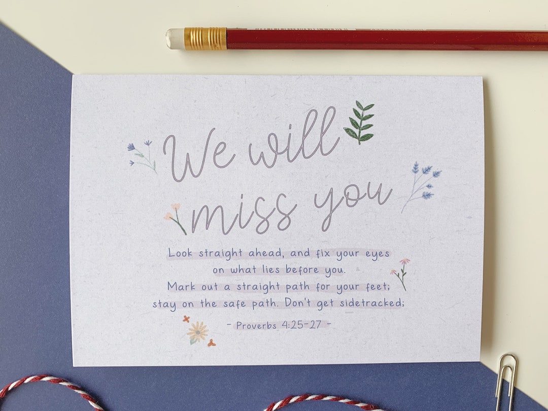 We Will Miss You Card, Coworker Leaving Card | Religious Card, Bible ...