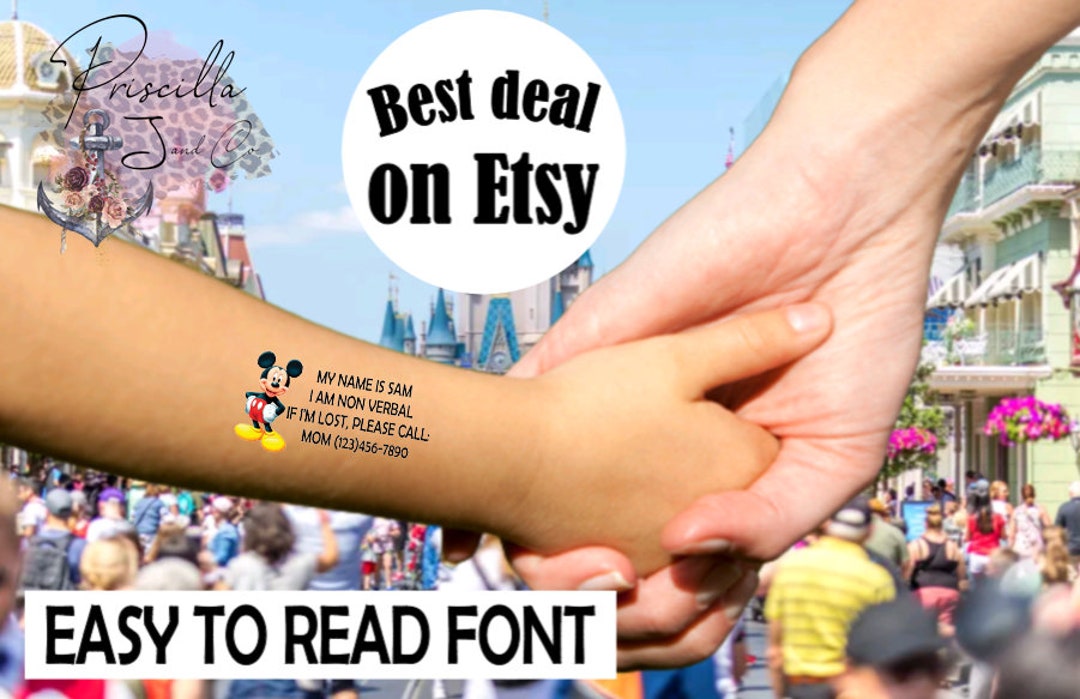 Child Safety Tattoo, Non Verbal, If Lost Tattoo, Emergency Contact ...