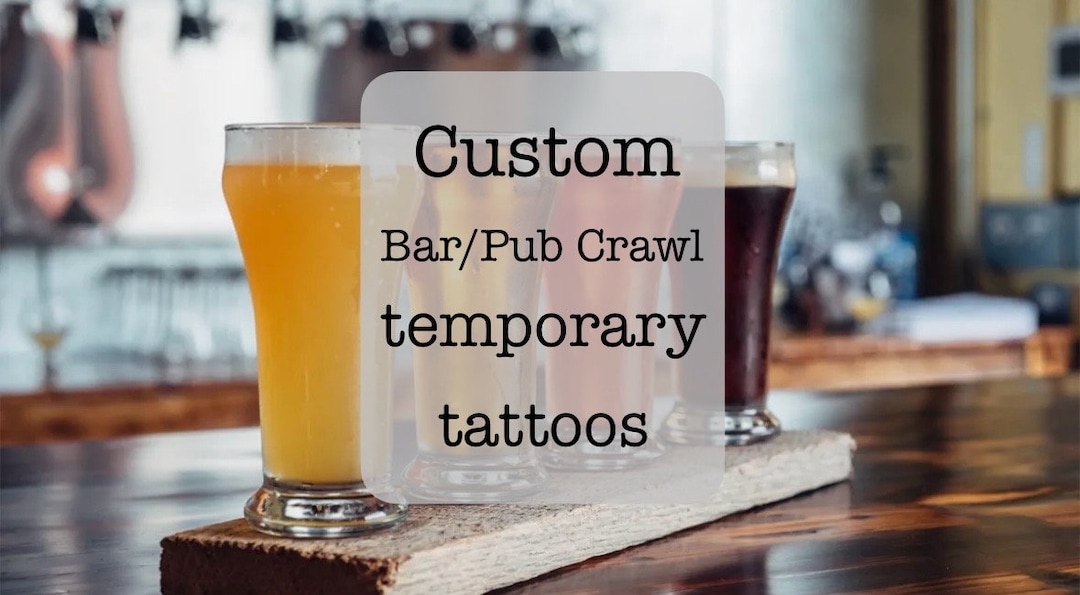 Custom Bar/pub Crawl Temporary Tattoos, Pub Crawl Check List ...