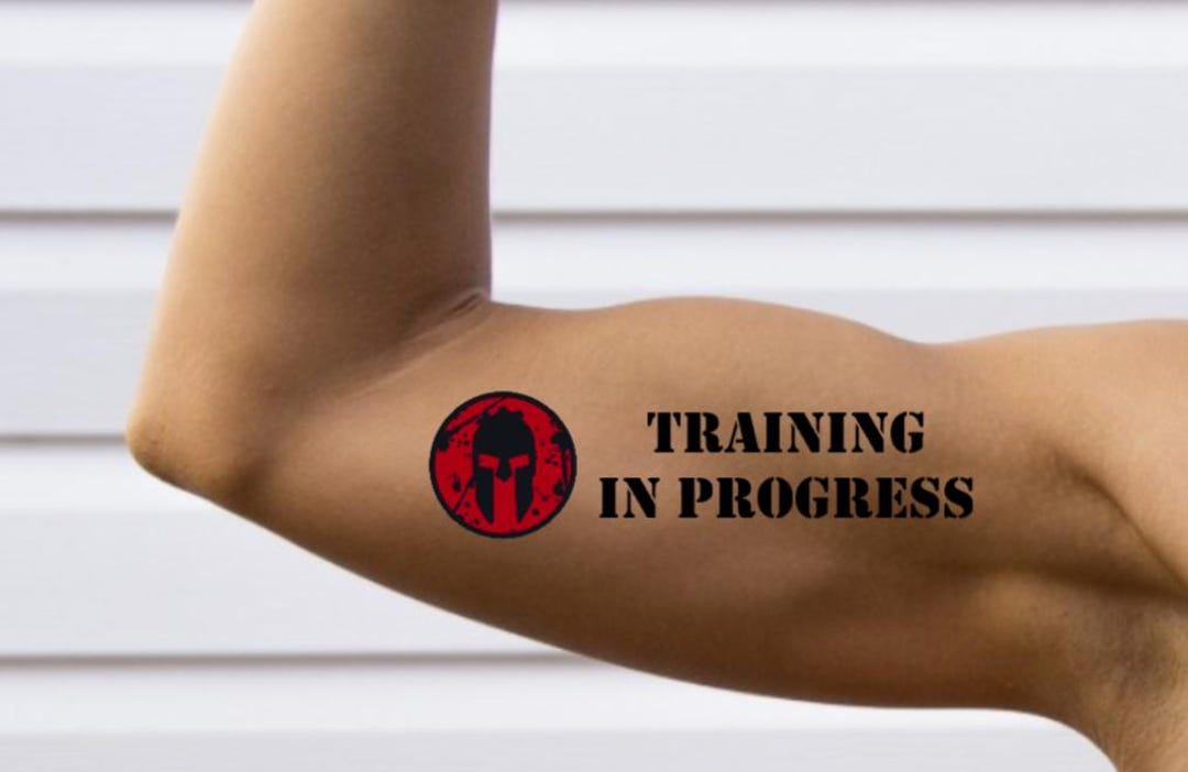 Training in Progress Temporary Tattoo, 5k, 10k, 25k, Obstacle Course ...