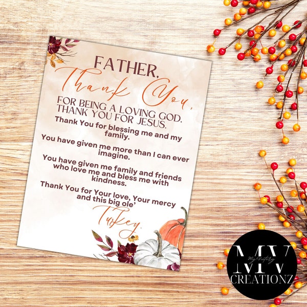 Thanksgiving Prayer - Etsy