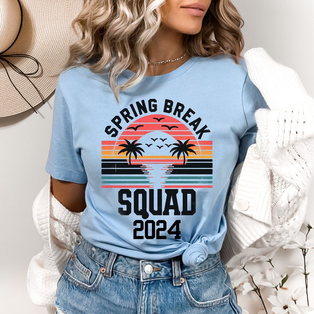 Summer Shirts Spring Break Squad 2024 Tshirt Family Vacation Shirts Beach Family Cruise Trip ...