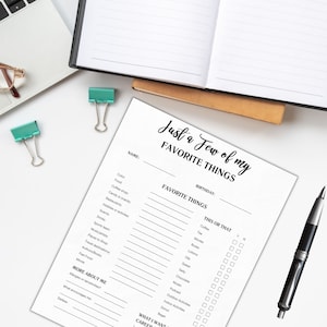 Employee Favorite Things Survey Get to Know Me Employee Appreciation ...