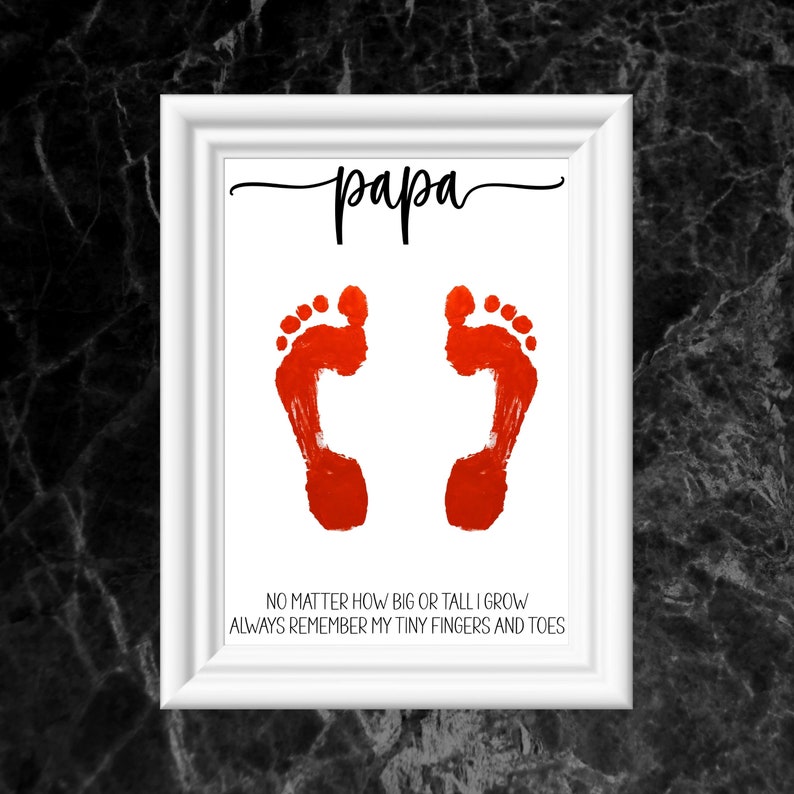 Fathers Day Handprint Footprint Craft Printable Keepsake Dad Daddy ...