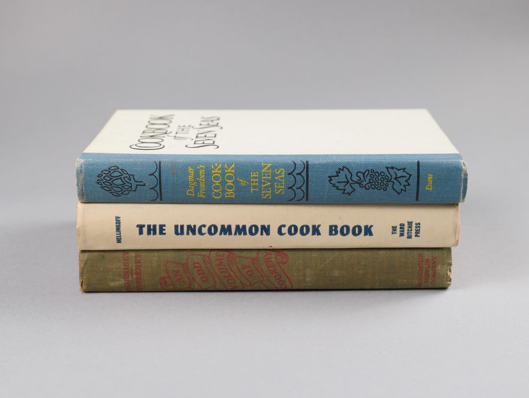 Set of 3 Unique and Odd Vintage Cookbooks in Blue and Green Palette - Etsy