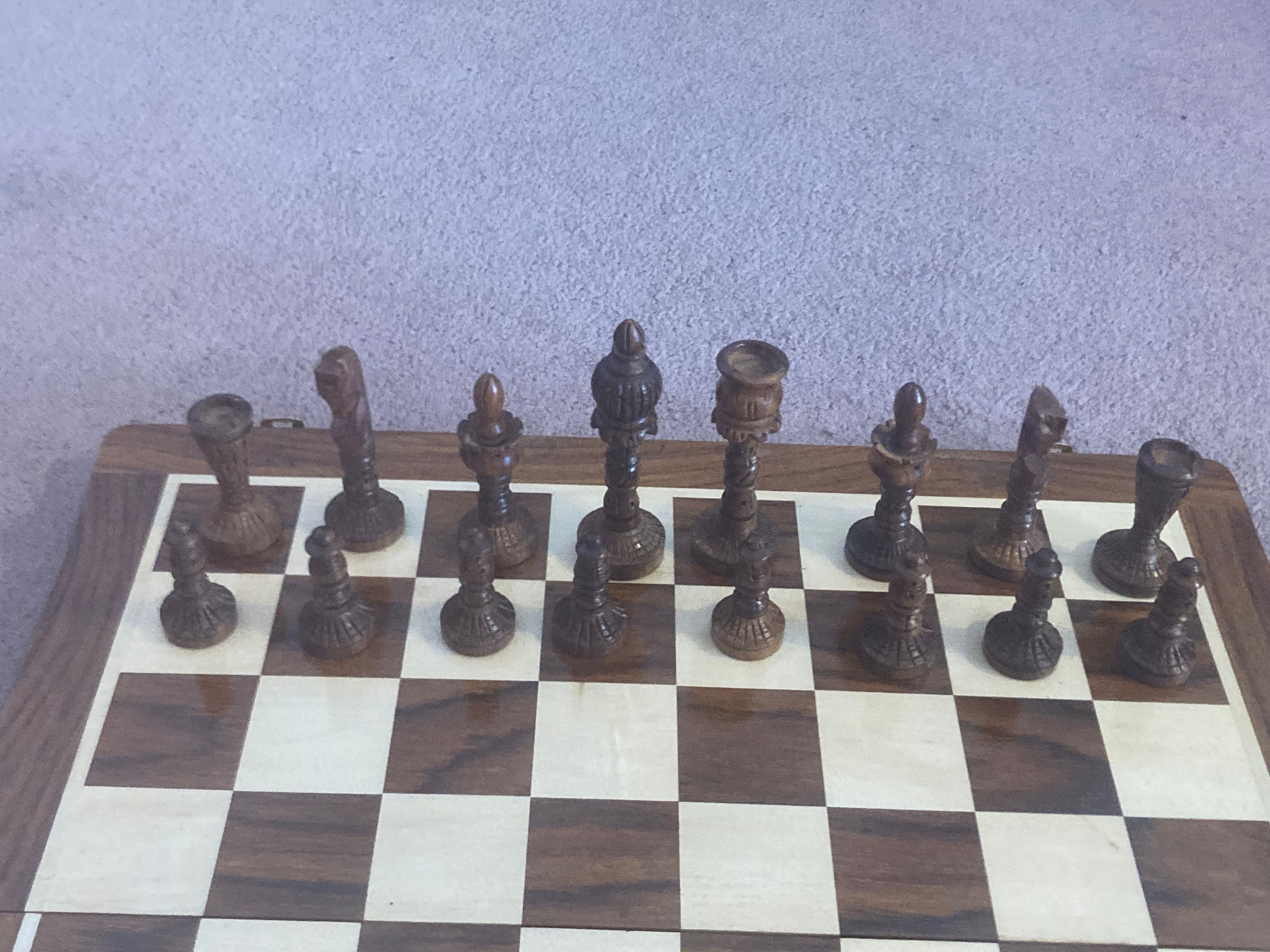 Hand Carved Wood Chess Set board Included - Etsy
