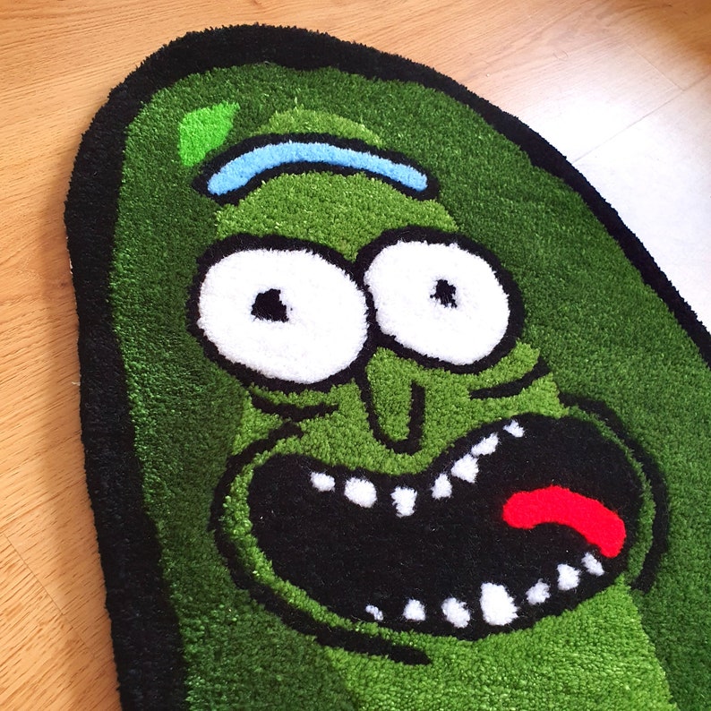 Hand Tufted Pickle Rick Rug Rick and Morty - Etsy