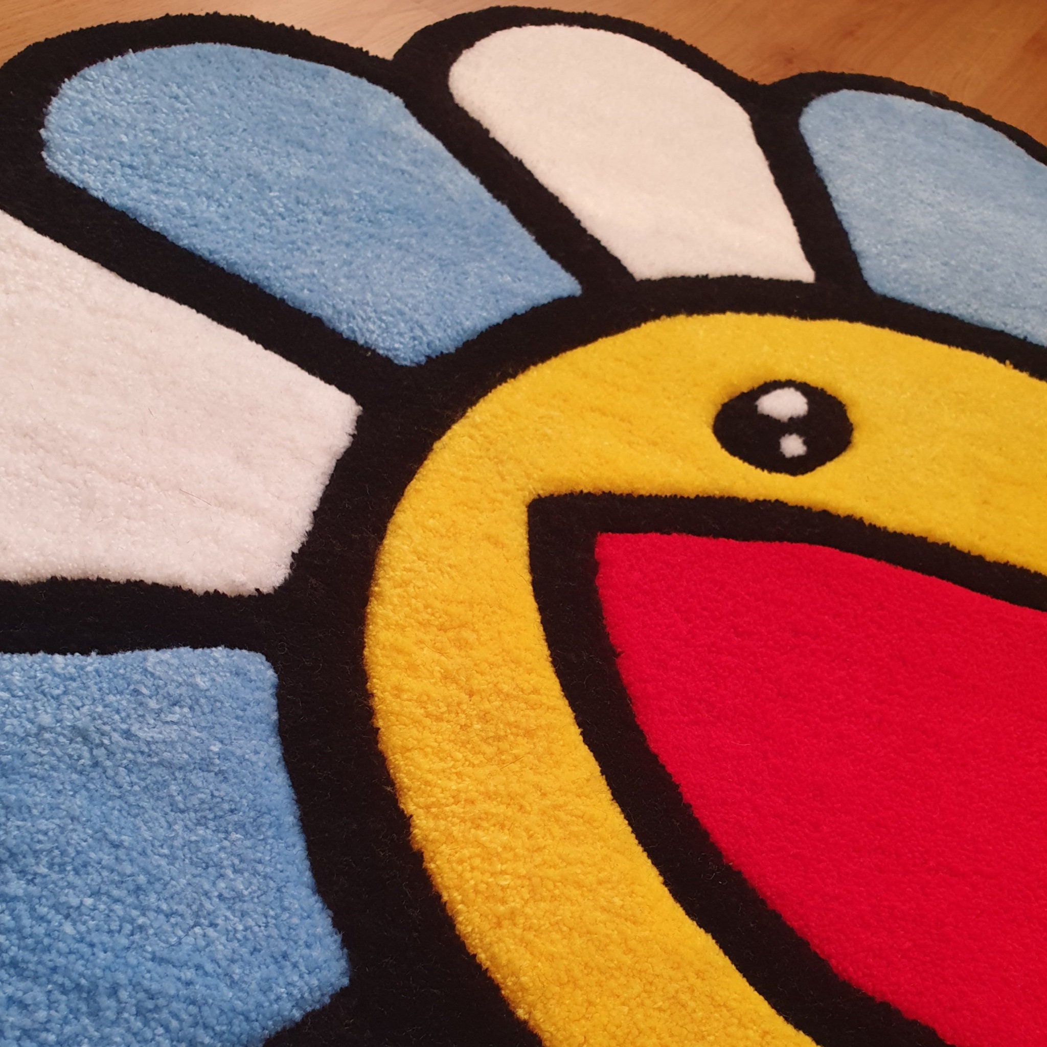 Hand Tufted Takashi Murakami Flower Rug - Etsy
