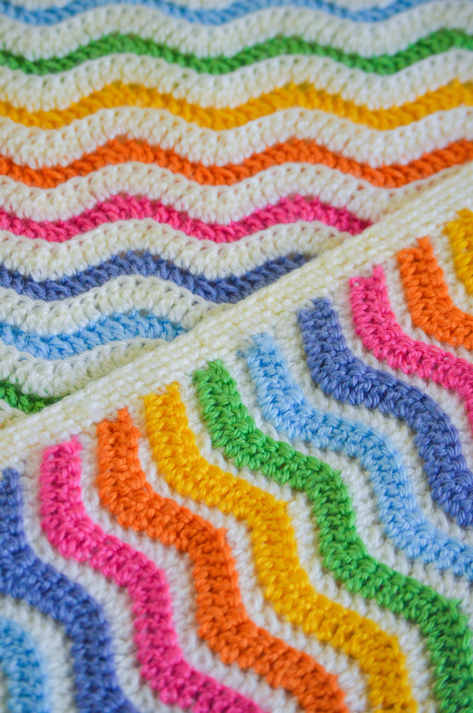 Rainbow Ripple Handmade Crochet Baby Blanket - Etsy