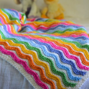 Rainbow Ripple Handmade Crochet Baby Blanket - Etsy
