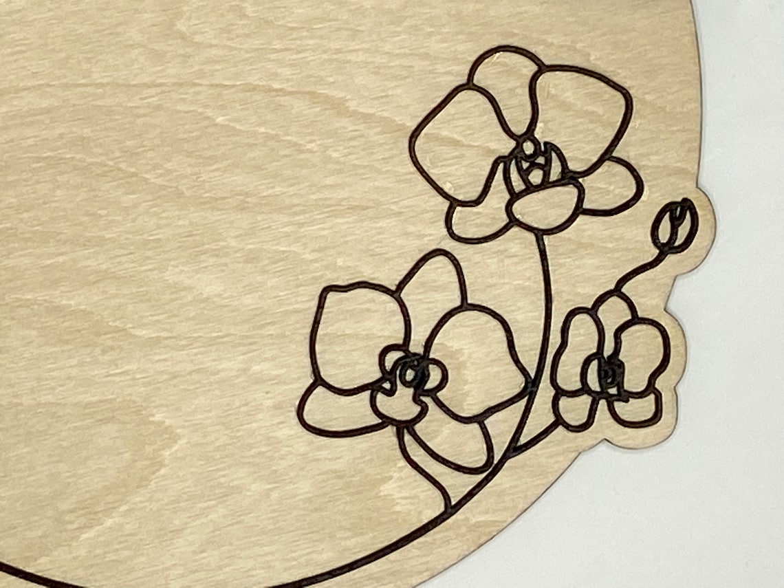 Round Orchid Sign Laser Cut File - Etsy