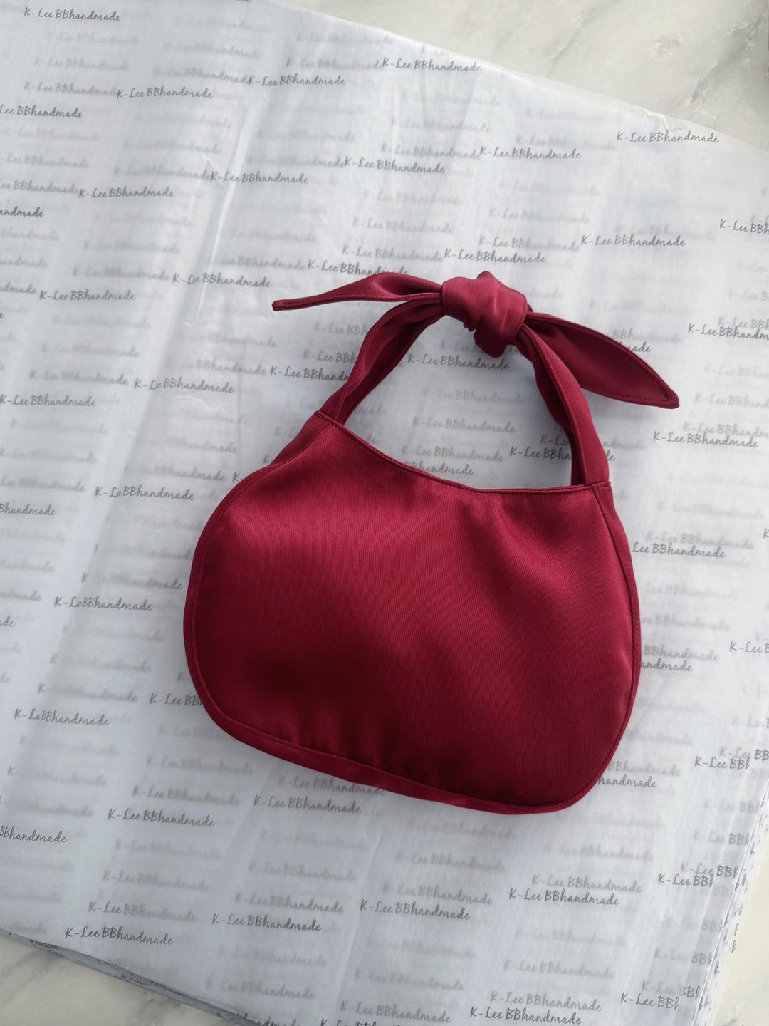 Handmade Small Cute Satin Bow Bag, Wedding Bag,red Evening Bag, Wine ...