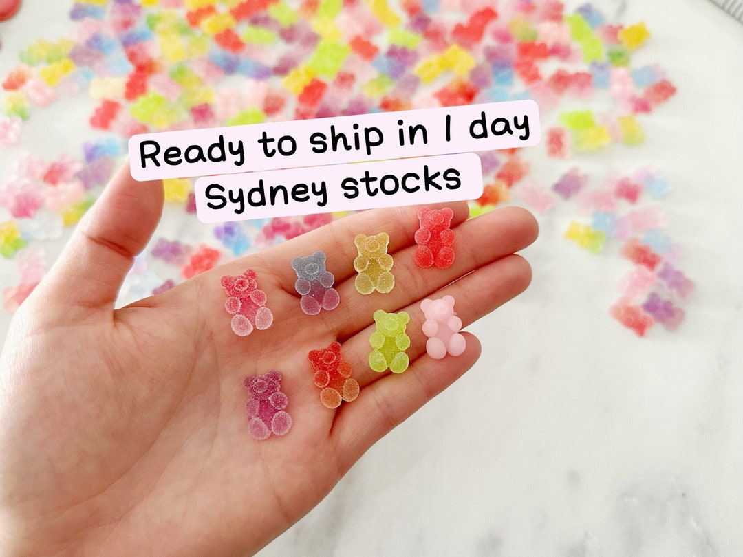 10pcs Random Gummy Bear Resin Cabochons , Decoden, Flat Backs, DIY ...