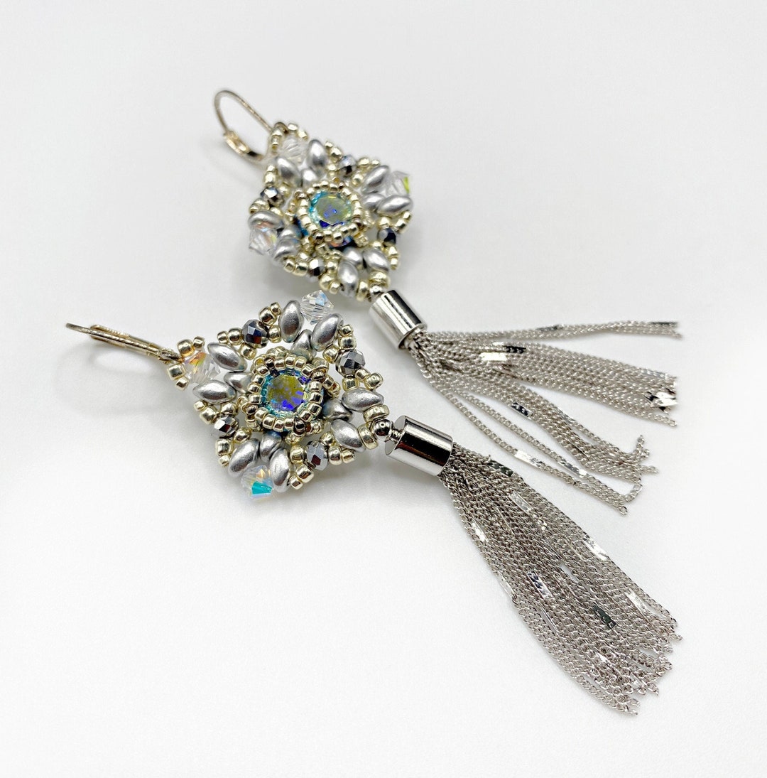 Handgemachte Perlen Ohrringe Rocailles Ohrringe Silber - Etsy.de