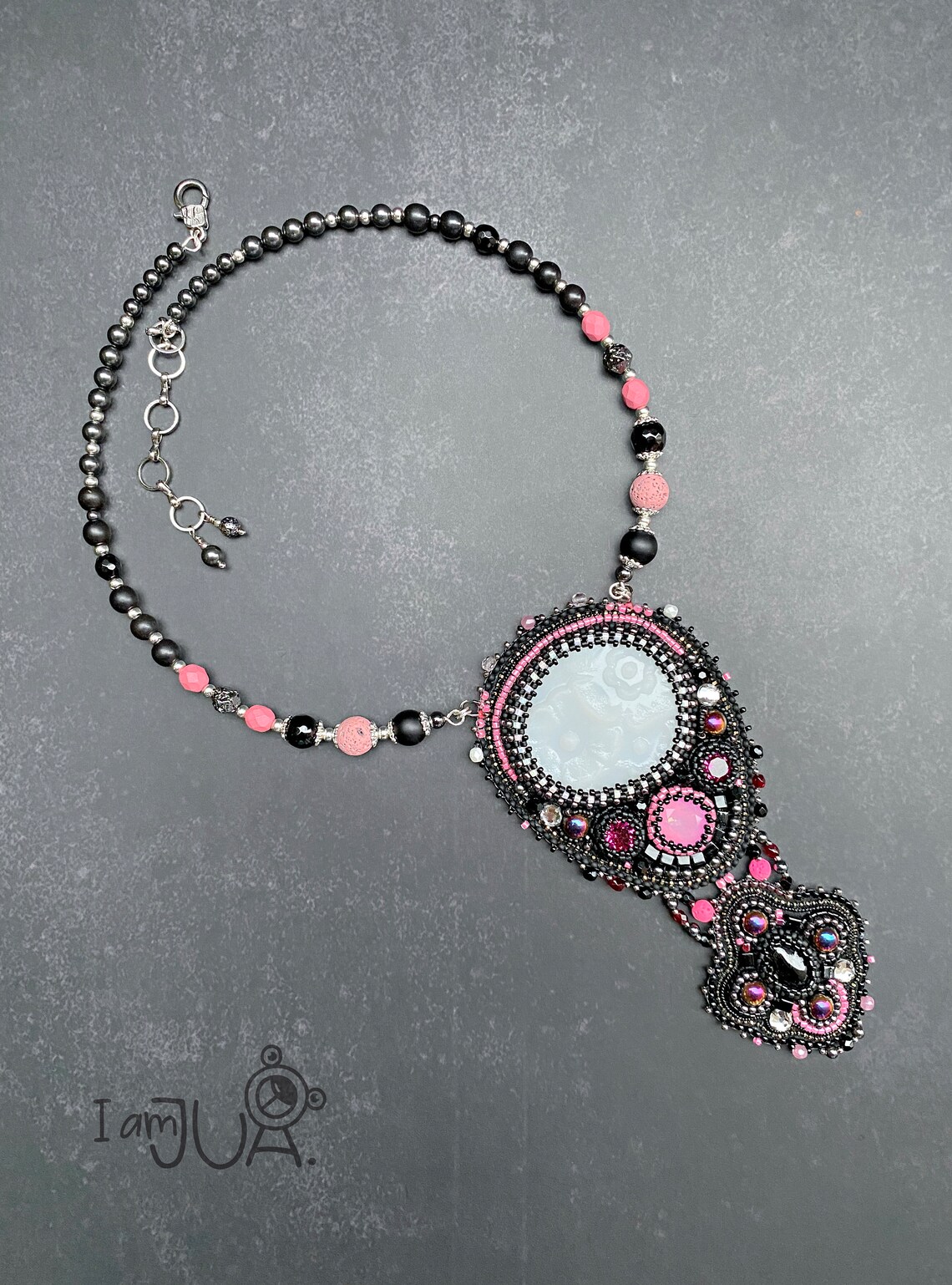 Bead Embroidery Necklace, Handmade Jewelry, Handmade Statement Necklace ...